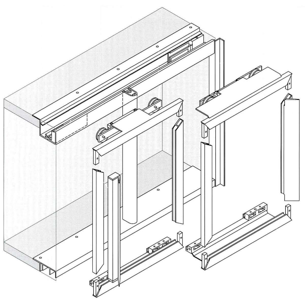 MIDI - Aluminium Frames with integrated rollers - SLIDING - WALL HUNG ...